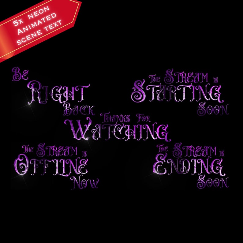 Animated Gotic Cinama Scene Text Starting Soon, Be Right Back, Stream ...