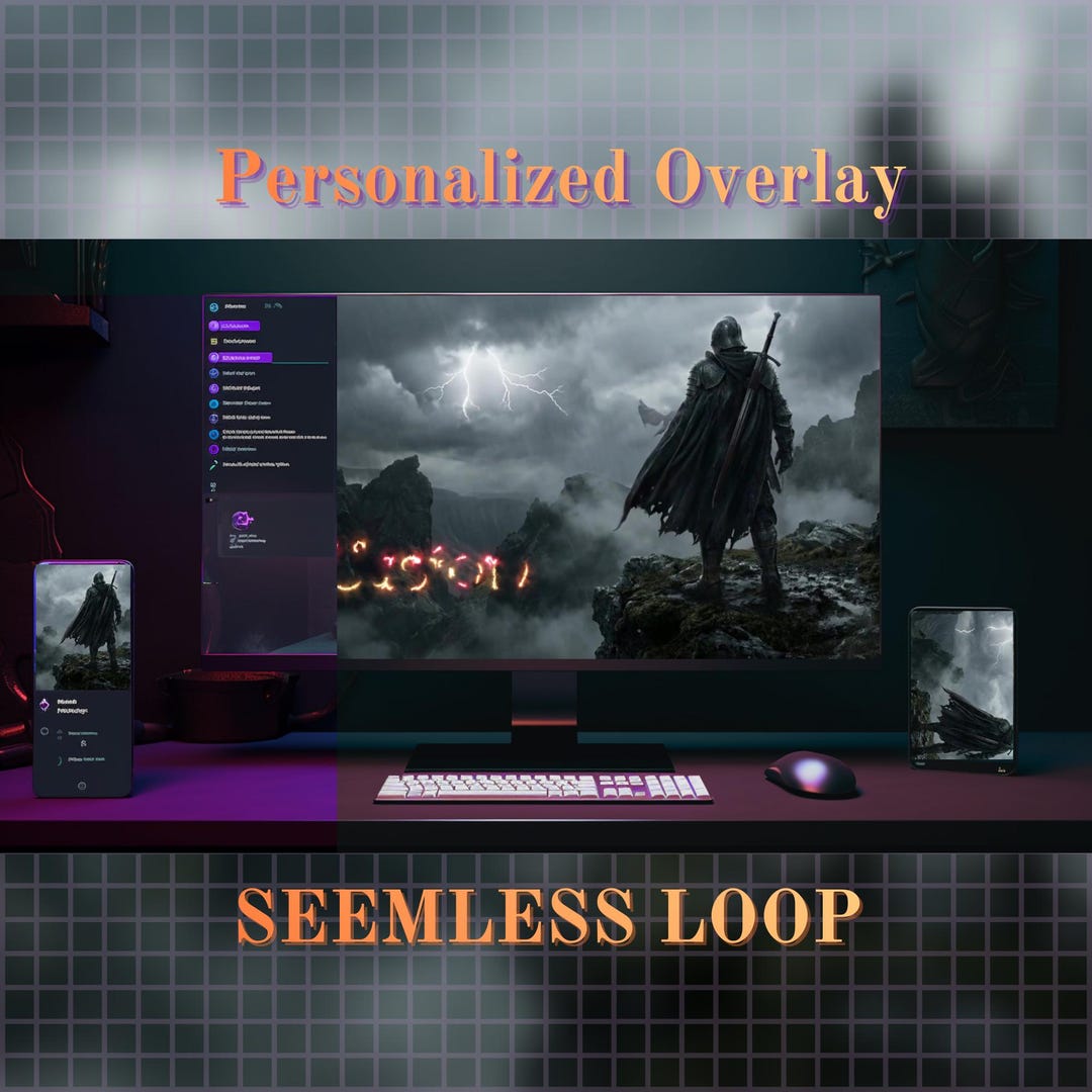 Custom Animated Twitch Overlay 4K Personalized With Your Name Dark ...