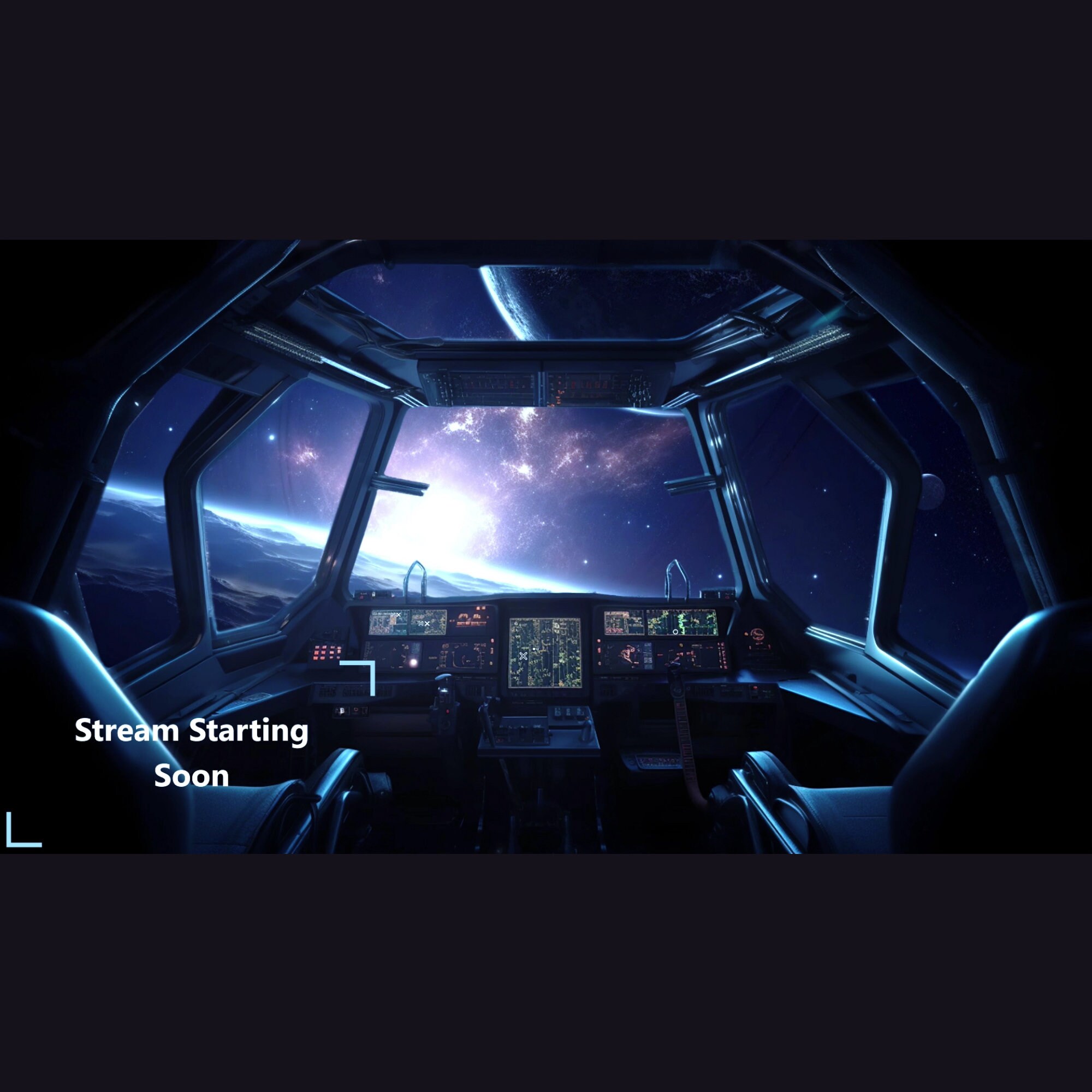 Animated Cyberpunk Spaceship Twitch Stream Screens, Futuristic Overlay ...