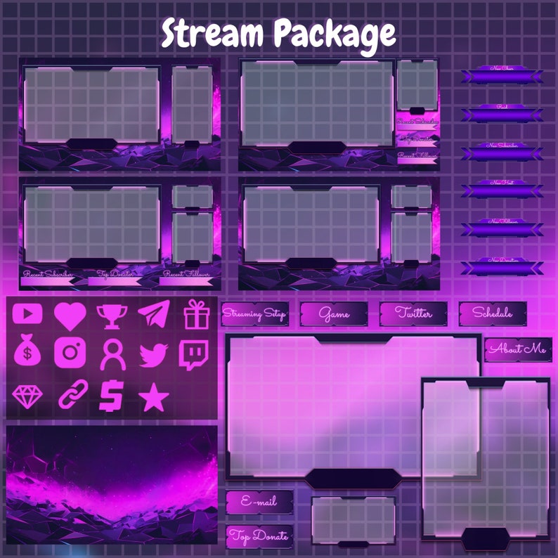 ANIMATED Twitch Overlay Stream Package Animated Background, Twitch ...