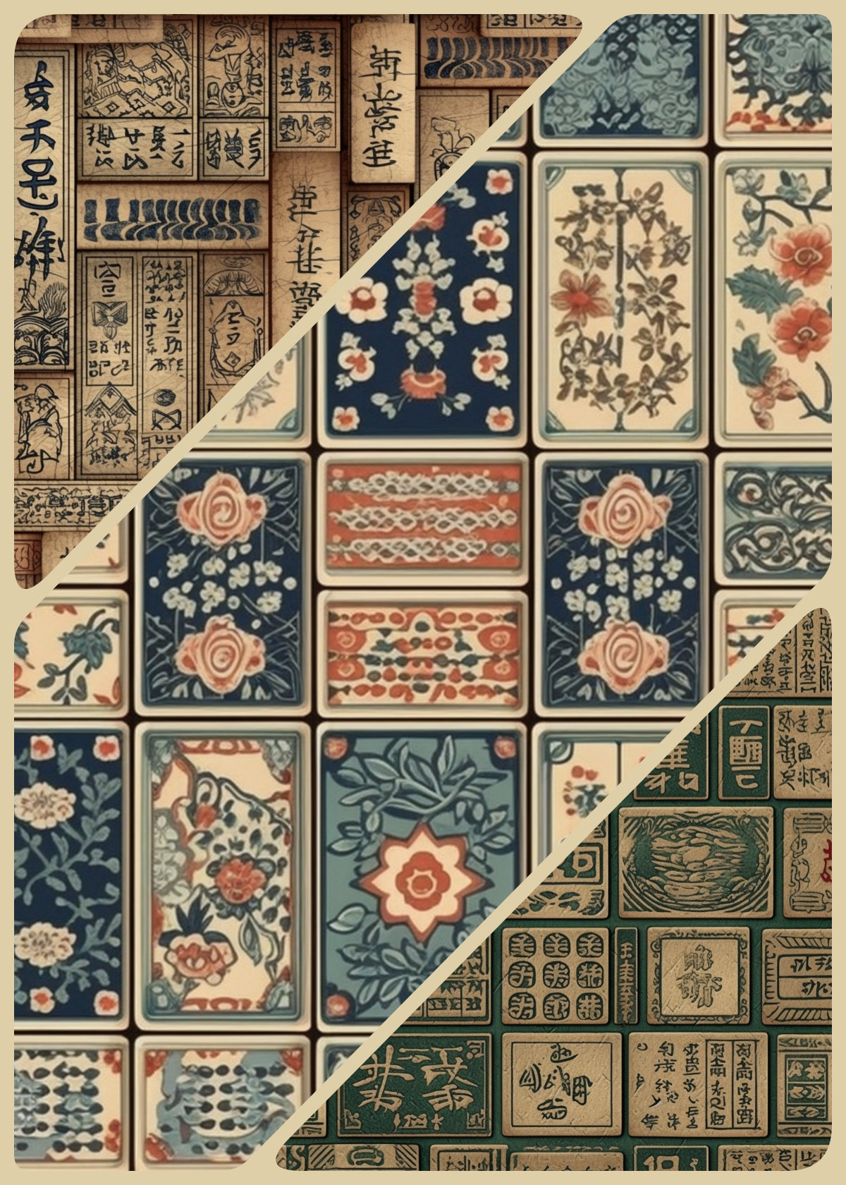 18 Chinese Mahjong Patterns, Asian, Mysterious, Dragon, Unique, by ...