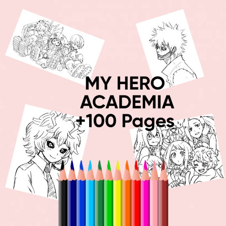Anime BNH/MHA +100 Coloring Pages | Digital - Etsy