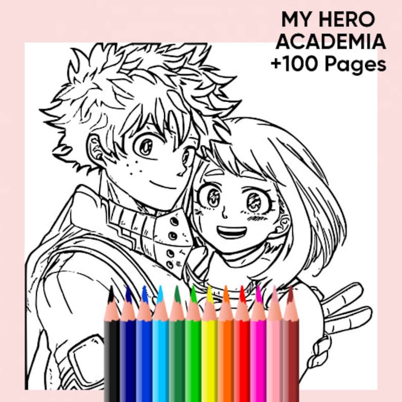 Anime BNH/MHA +100 Coloring Pages | Digital - Etsy