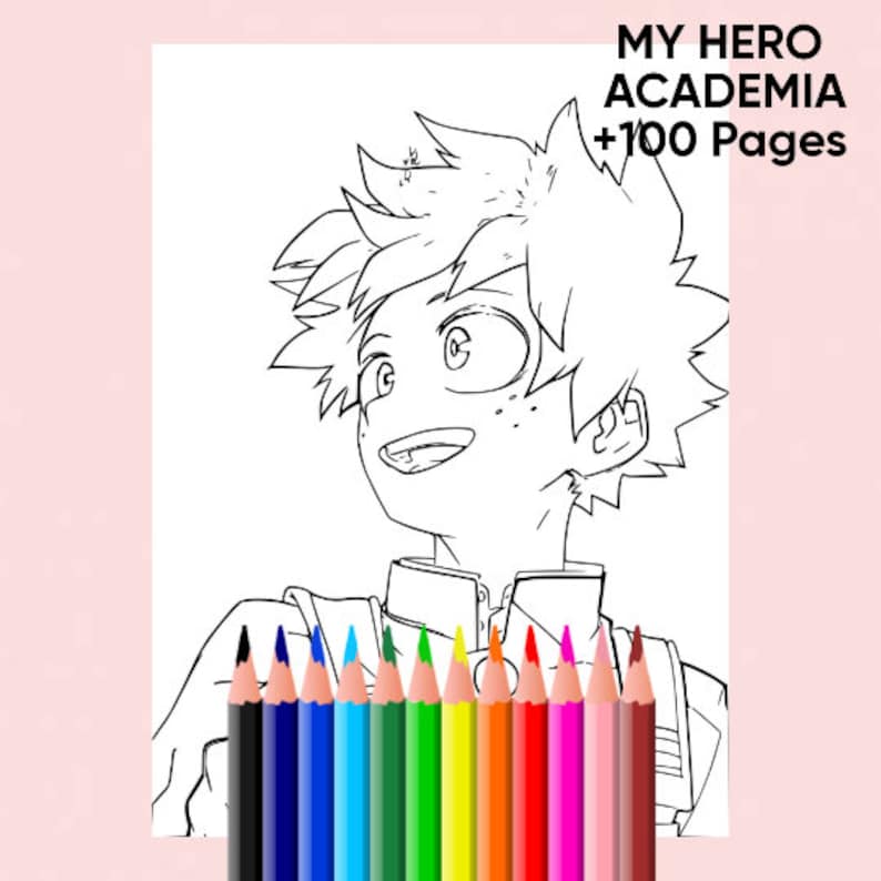 Anime BNH/MHA +100 Coloring Pages | Digital - Etsy