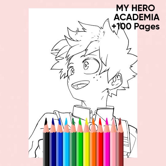 Anime BNH/MHA 100 Coloring Pages Digital - Etsy