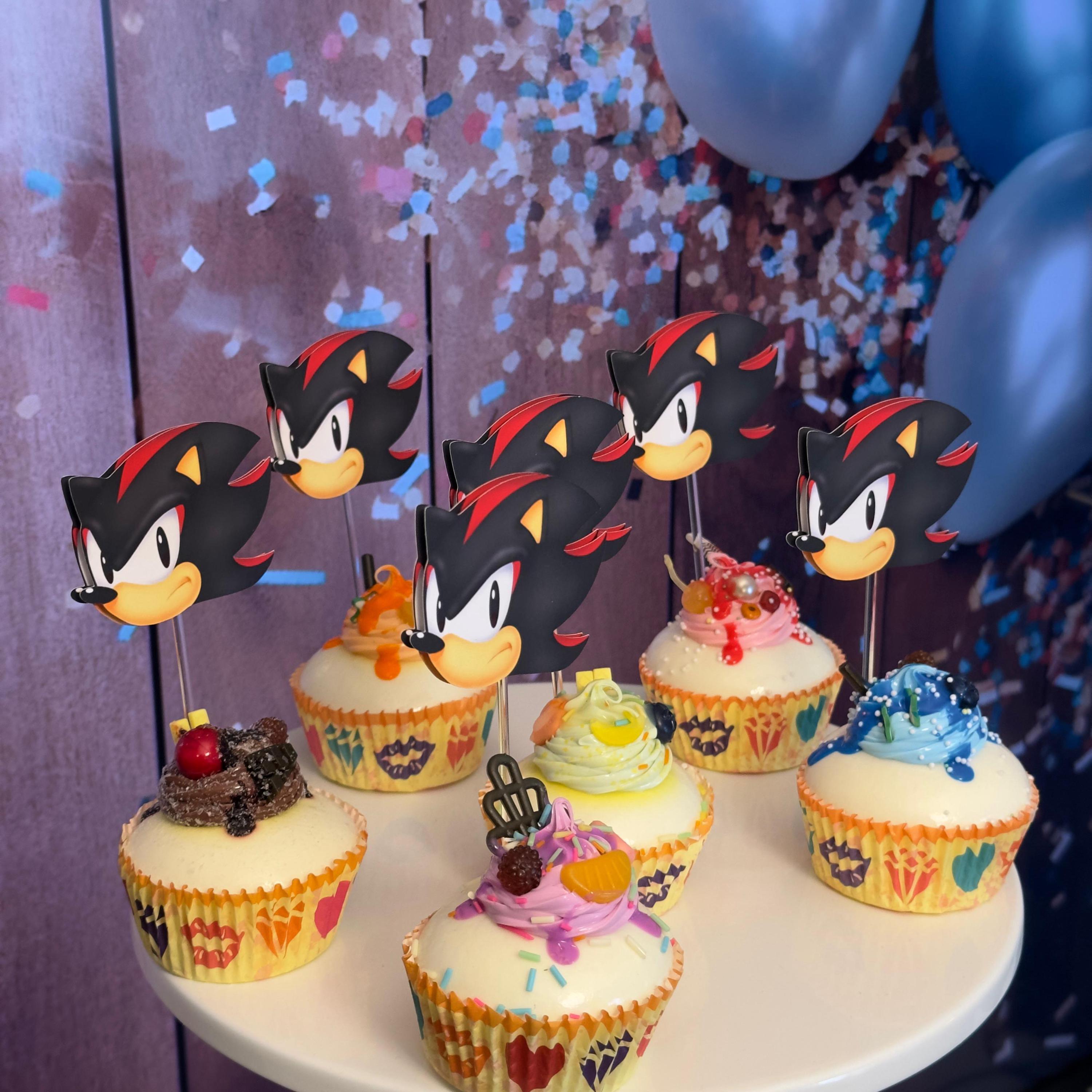 Shadow Cupcake Toppers, Sonic Birthday Party Decor - Etsy
