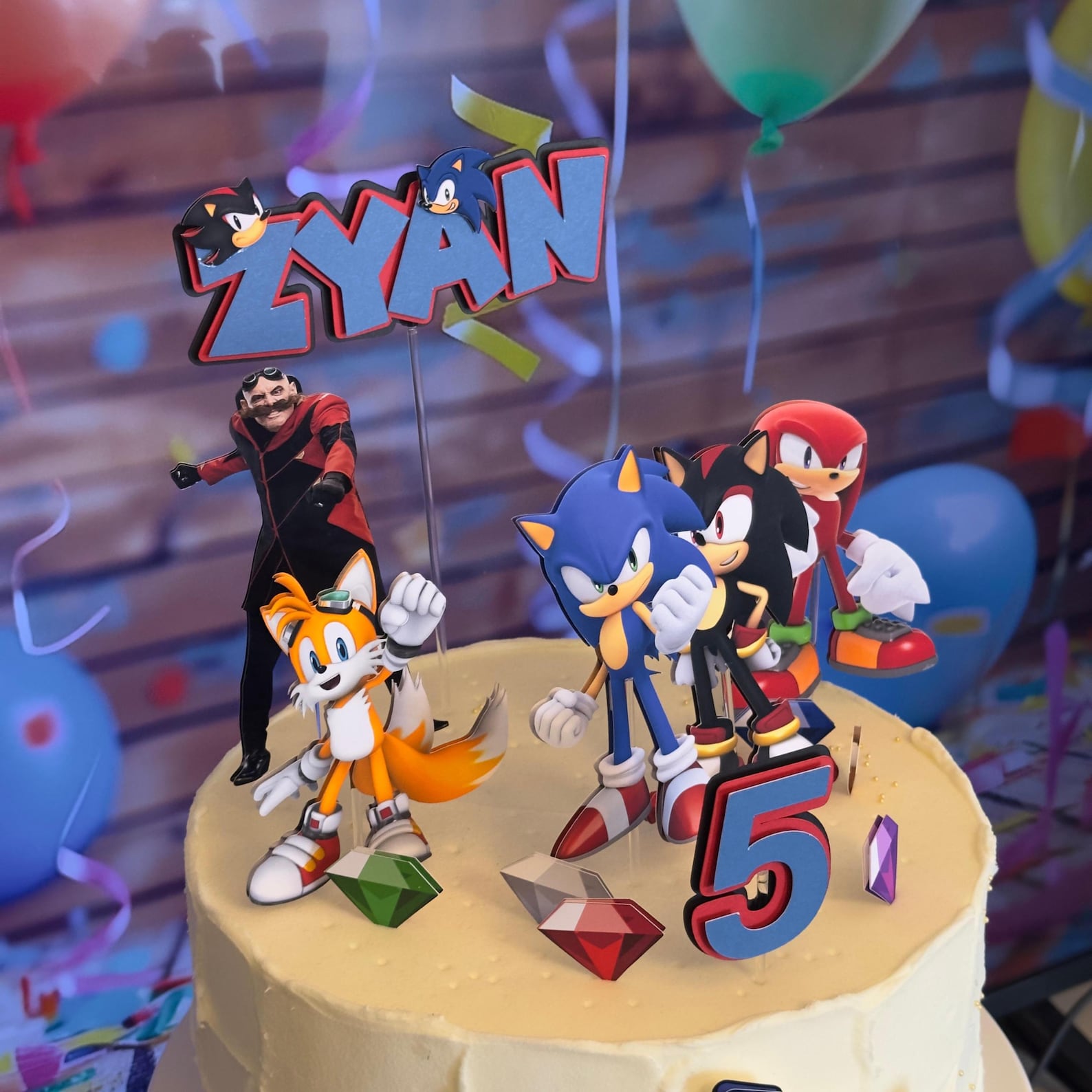 Sonic Birthday Cake Topper, Shadow, Knuckles, Tails, Cardstock Decor - Etsy