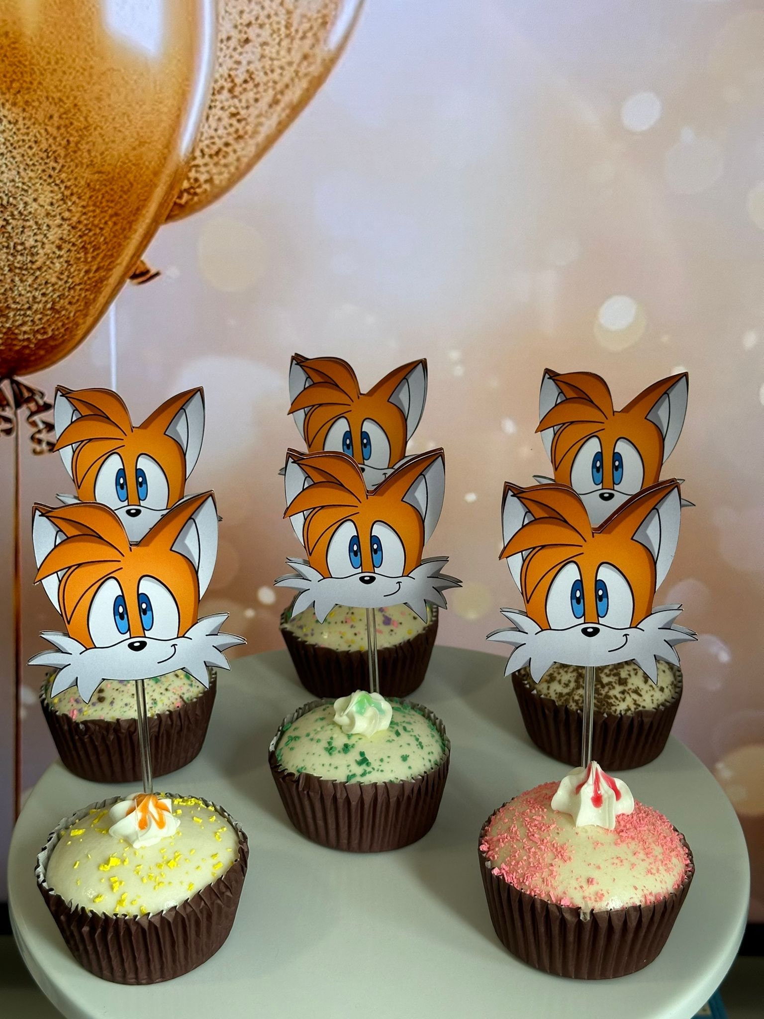 Tails Cupcake Toppers, Tails Birthday, Tails Party, Sonic Party, Sonic ...