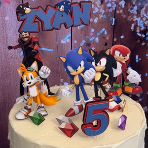 Sonic Cake Topper, Sonic Topper Decor, Shadow, Shadow Decor, Sonic ...