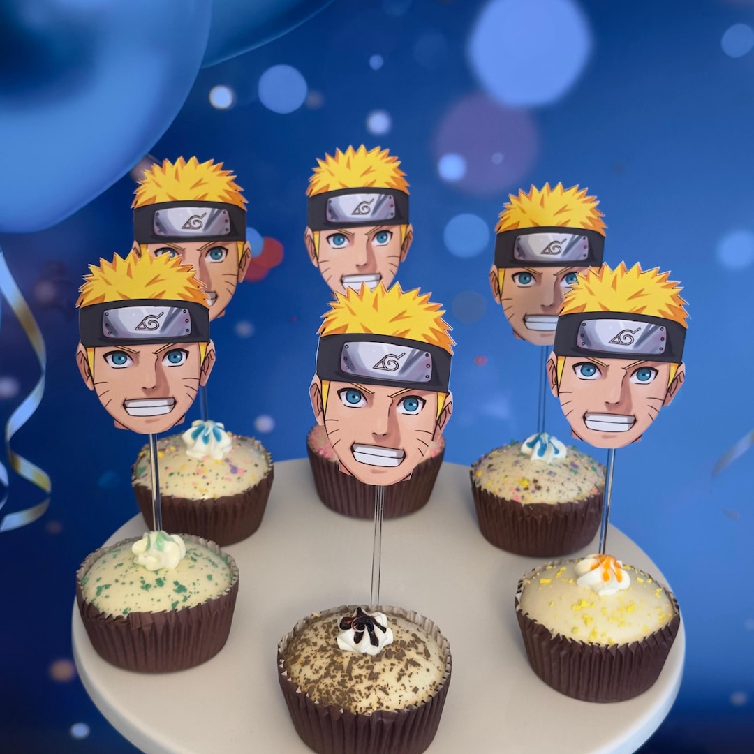 Naruto Cupcake Toppers, Naruto Party, Naruto Decor, Naruto Cake Topper ...