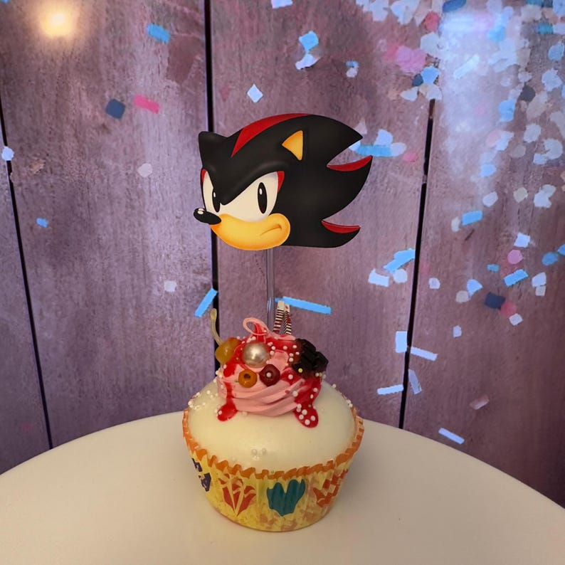 Shadow Cupcake Toppers, Sonic Birthday Party Decor - Etsy