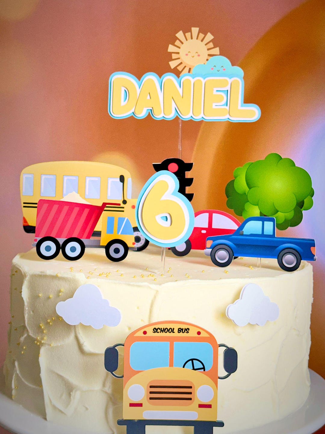 Wheels on the Bus Cake Toppers, Wheels on the Bus Party, Wheels on the ...