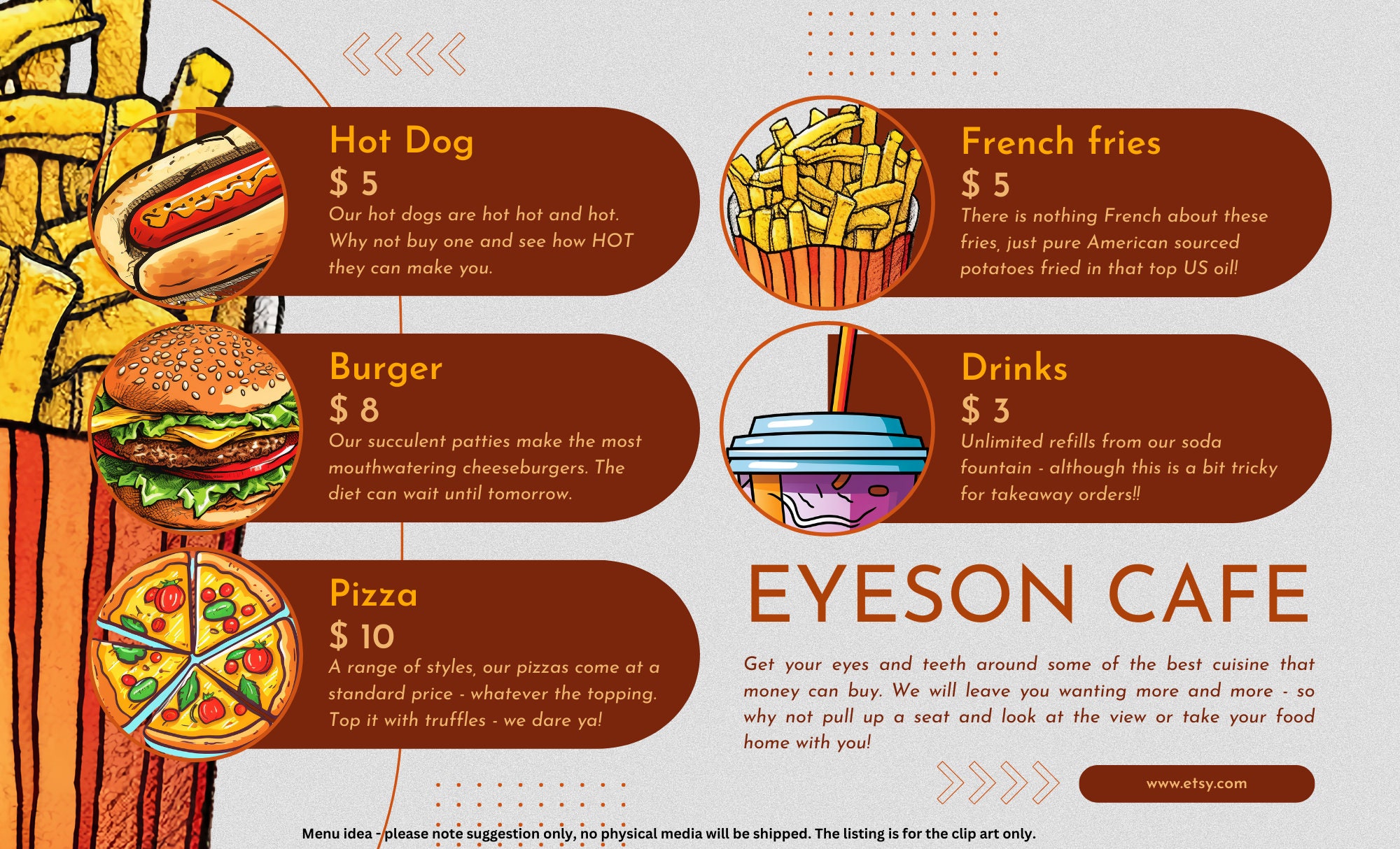 Bold Fast Food Clip Art Collection 103 Hi-res PNG Clip Art Files With ...