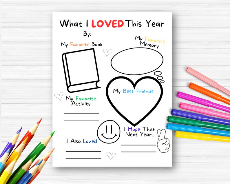 End of Year Worksheet - What I Loved School Worksheet - Elementary ...
