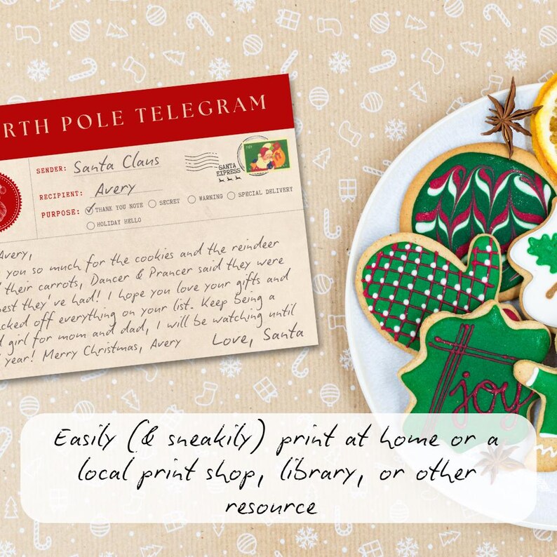 Printable Santa Note Template | Canva Santa Letter | Canva Santa ...