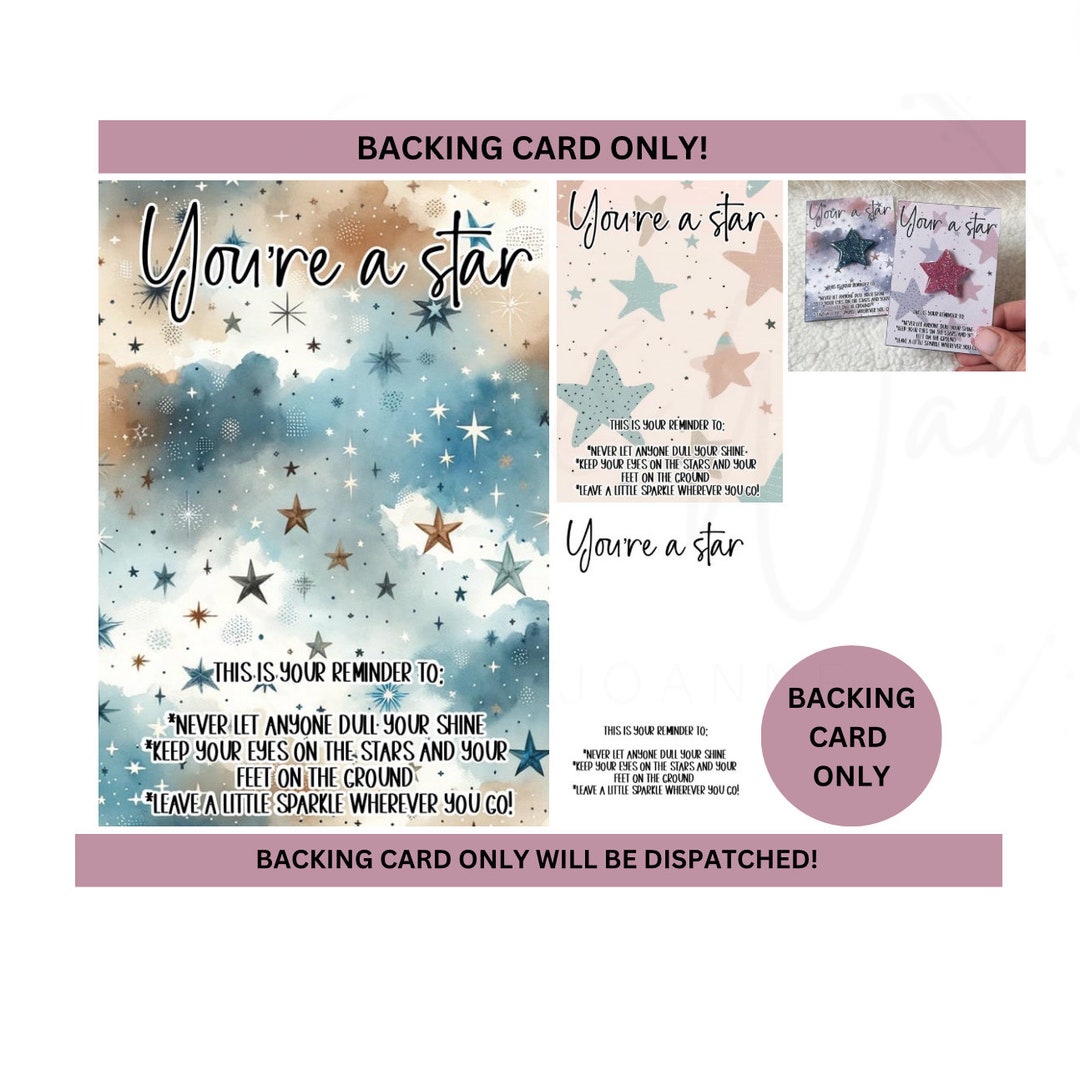 Thank You Teacher Backing Card ONLY, Teacher Keyring, Star, Youre a ...