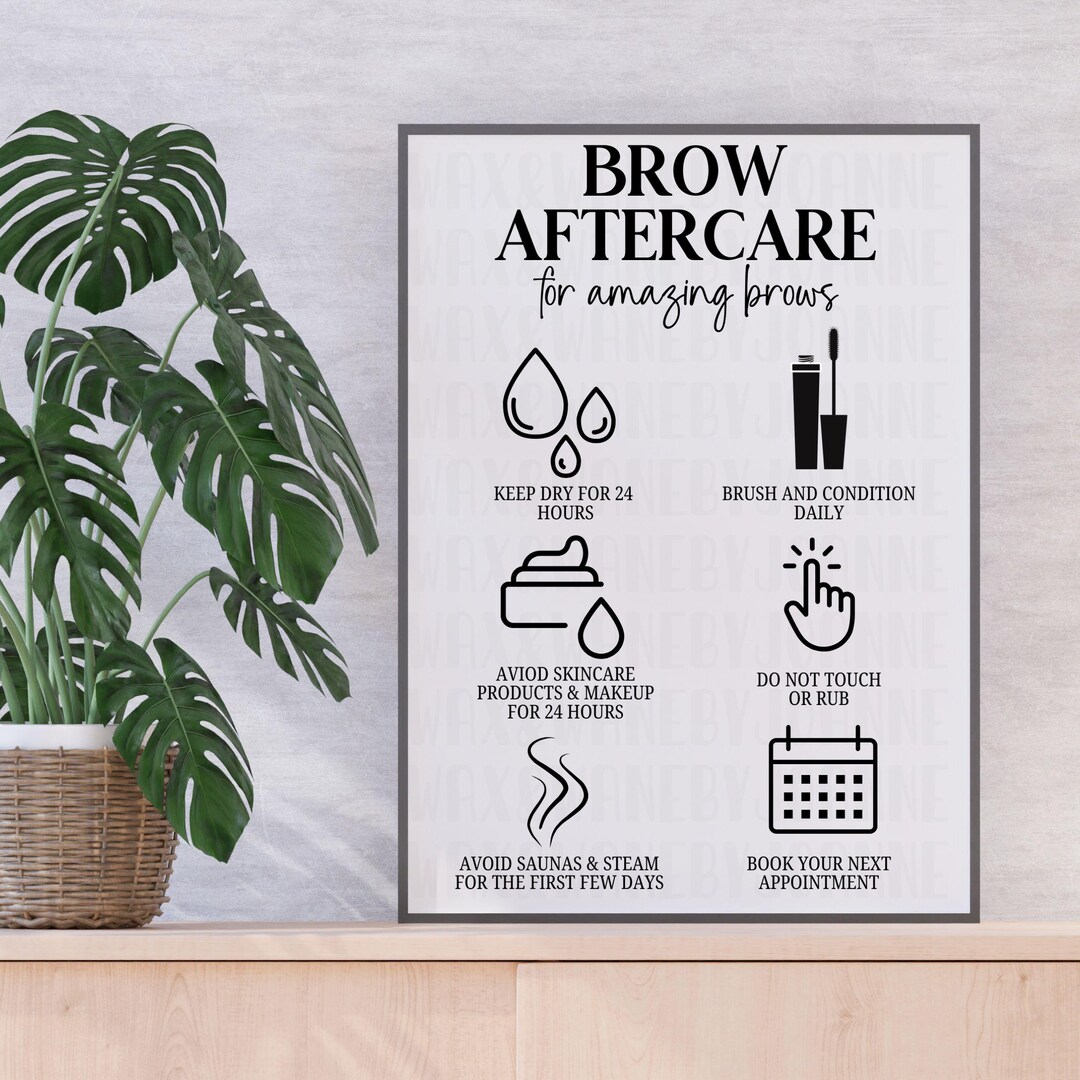 PRINT ONLY | Brow Aftercare Advice Sign |brow Sign | Aesthetics ...