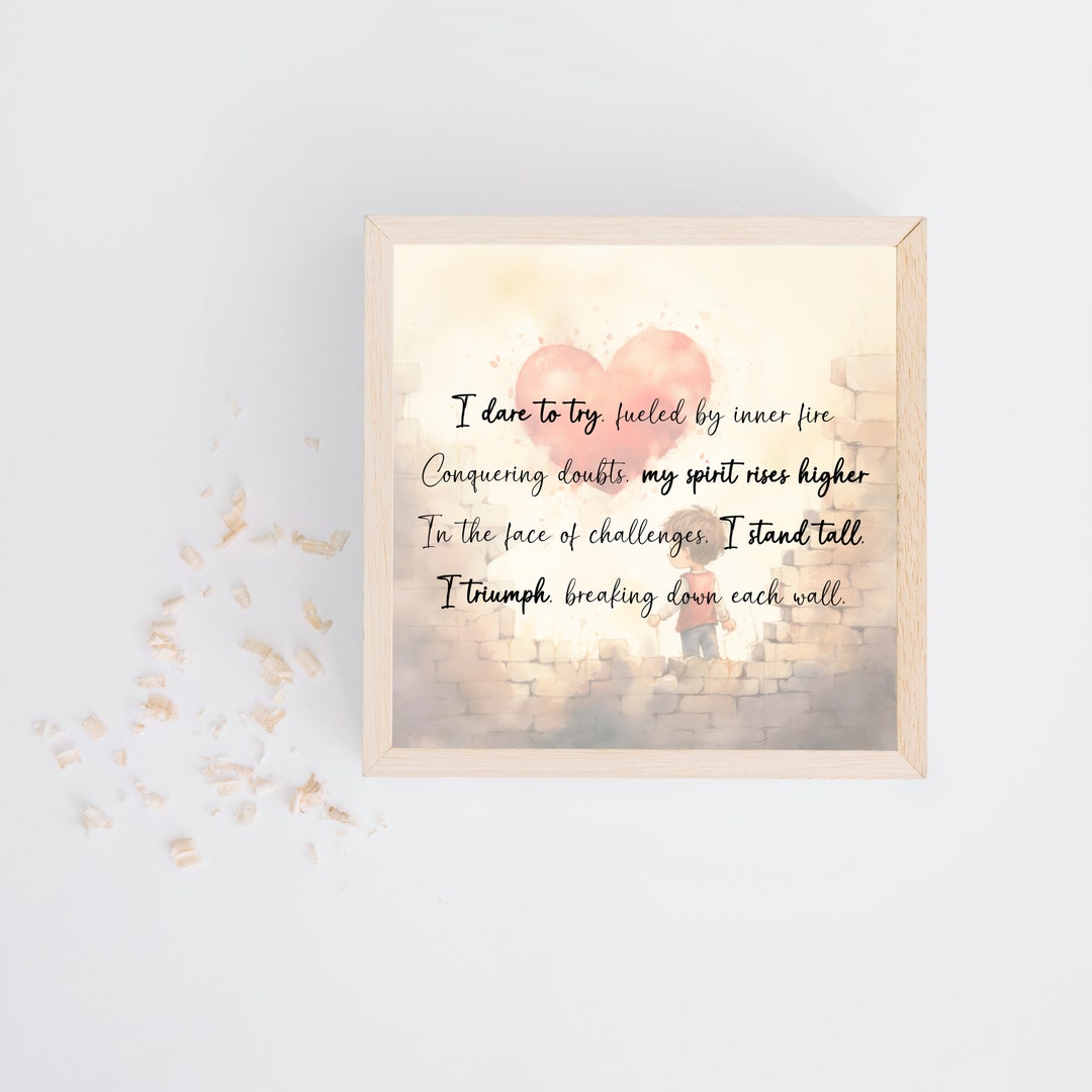 Optimistic Attitude Poem, Printable Wall Art for Kids, Bedroom ...