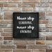 Never Stop Learning, Never Stop Growing, Positive Affirmation Digital ...