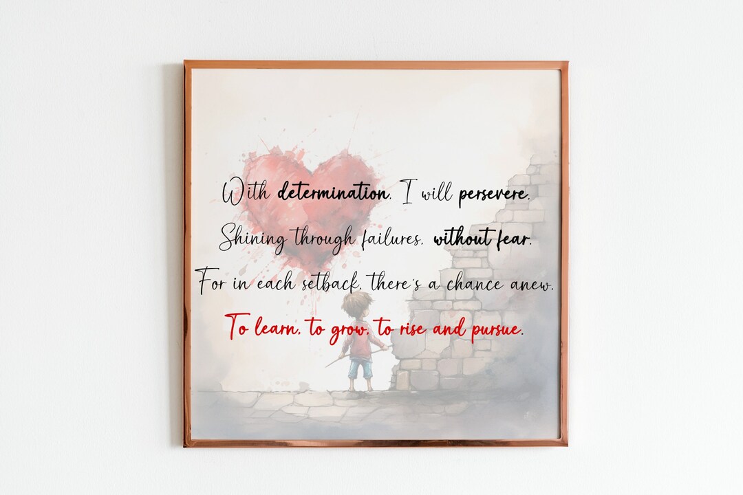 Resilience Attitude Poem With Breaking Wall Background, Printable Wall ...
