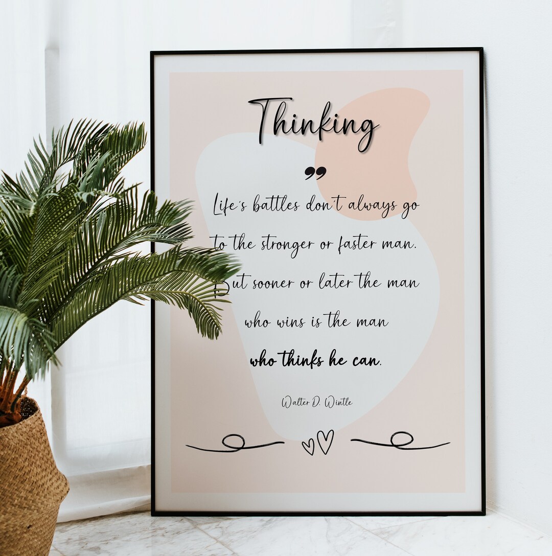 Thinking Poem, Walter D Wintle, Gift Idea, Self-development, Life ...