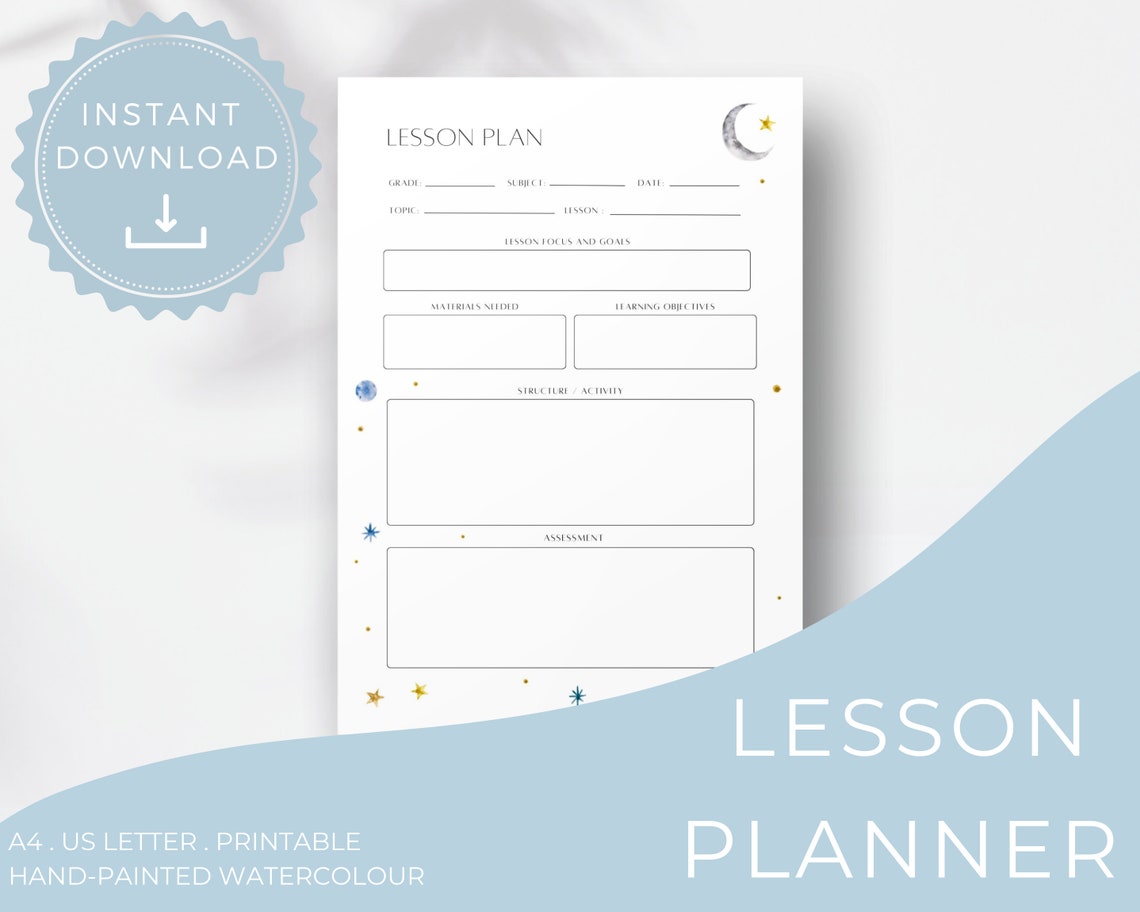 Teacher Lesson Plan Template, Printable Lesson Planner, Lesson Planning ...