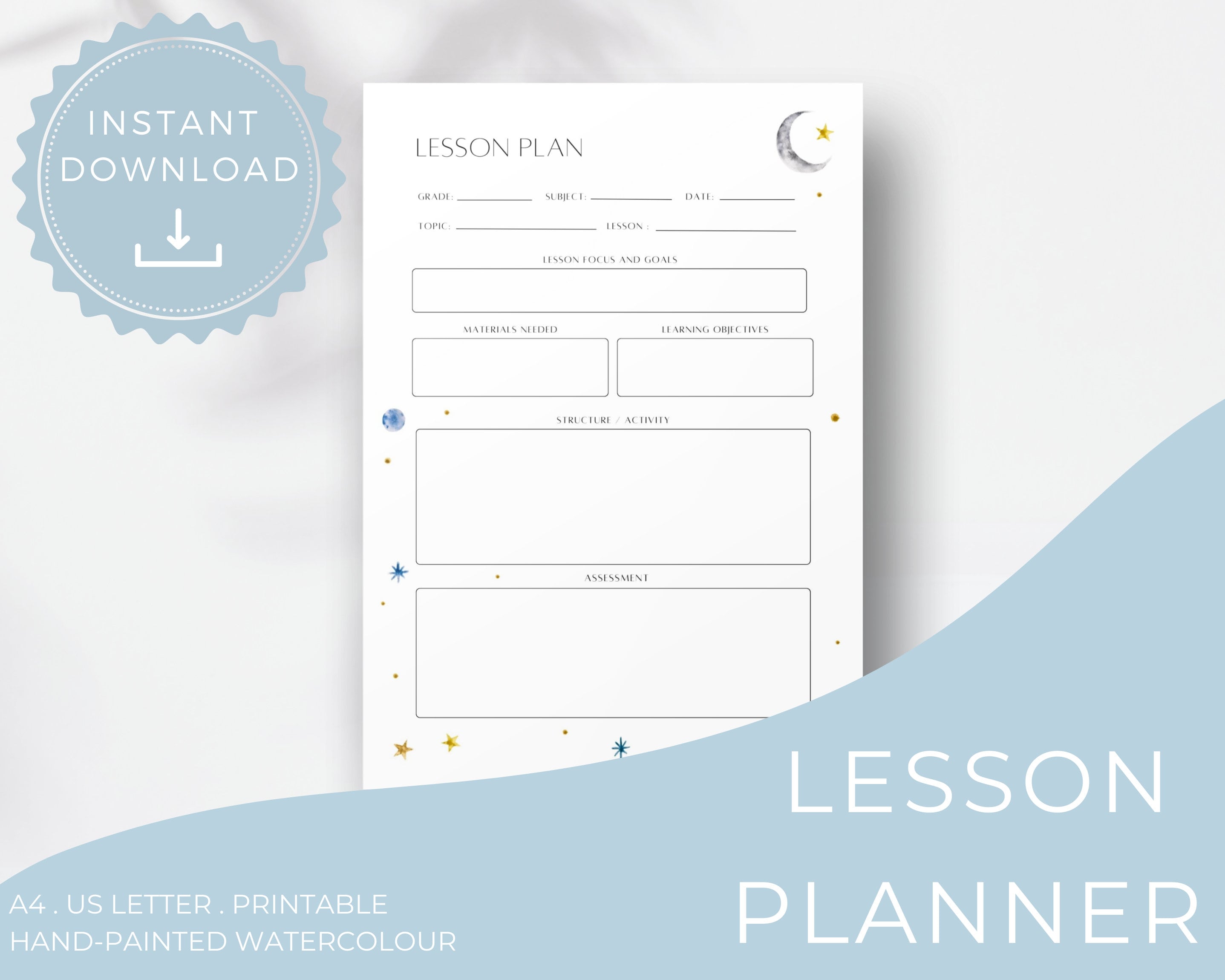 Teacher Lesson Plan Template, Printable Lesson Planner, Lesson Planning ...