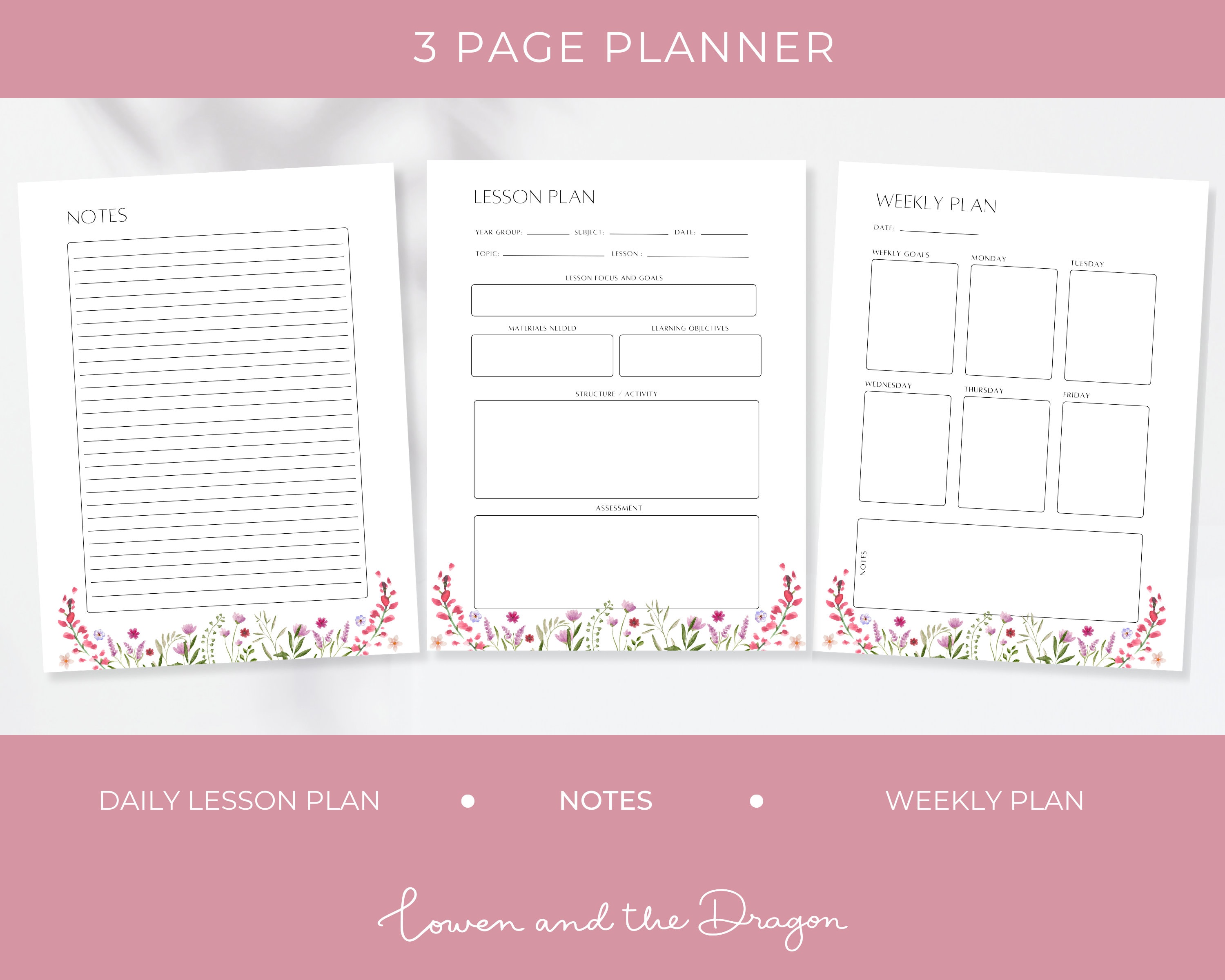 Teacher Lesson Plan, Printable Lesson Planner, PGCE Lesson Planning ...