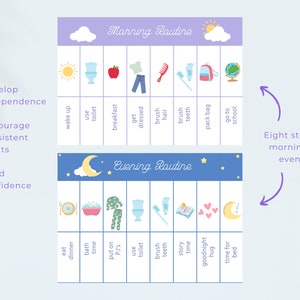 Kids Daily Responsibilities Chart, Printable Daily Routine, Chore Chart ...