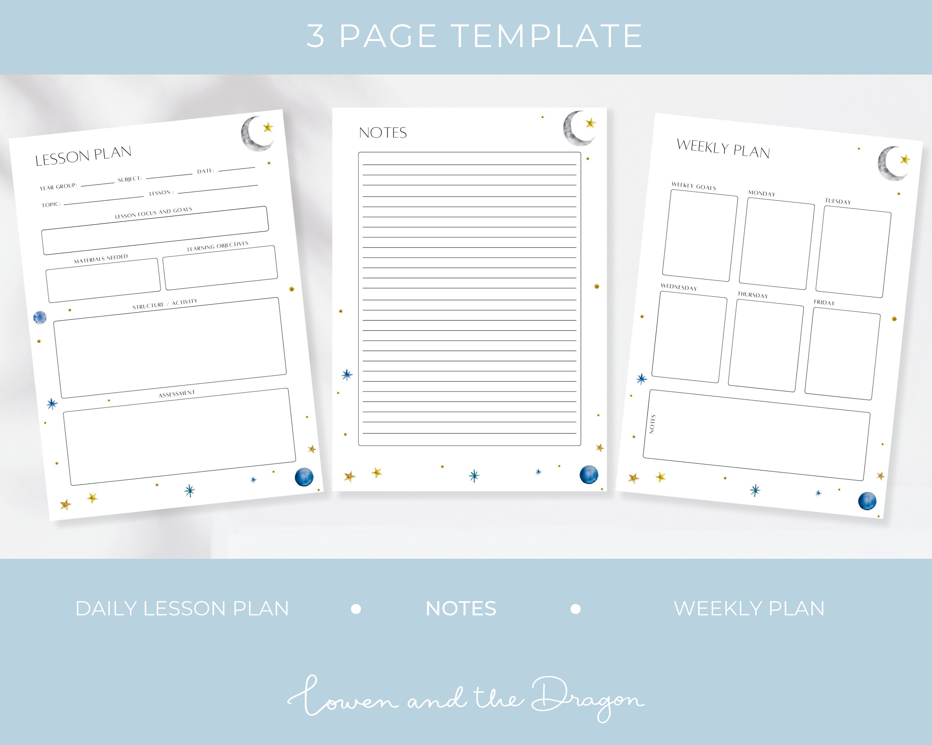 Teacher Lesson Plan Template, Printable Lesson Planner, Lesson Planning, Blank Lesson Plan Sheet ...