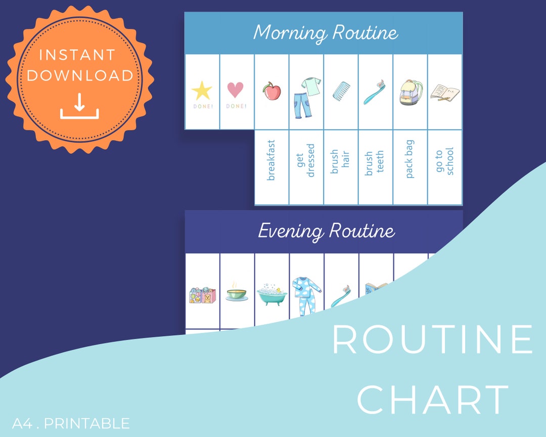 Kids Daily Responsibilities Chart Printable Daily Routine - Etsy