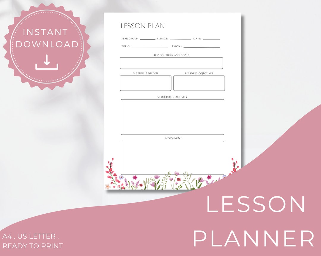 Teacher Lesson Plan, Printable Lesson Planner, PGCE Lesson Planning ...