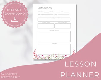 Teacher Lesson Plan Template, Printable Lesson Planner, Lesson Planning ...