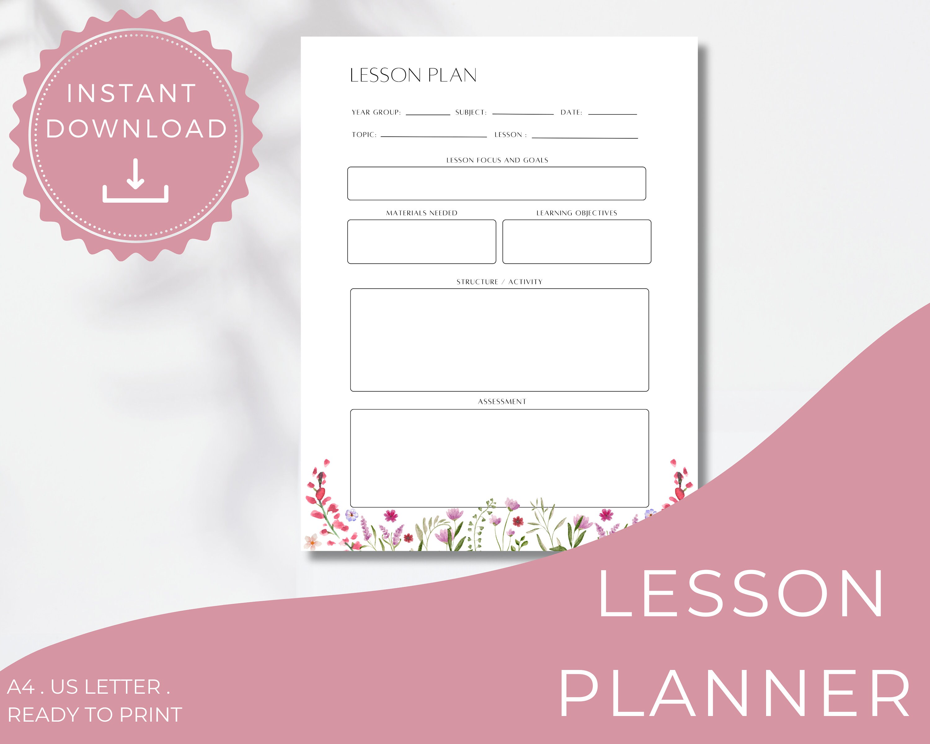 Teacher Lesson Plan, Printable Lesson Planner, PGCE Lesson Planning ...