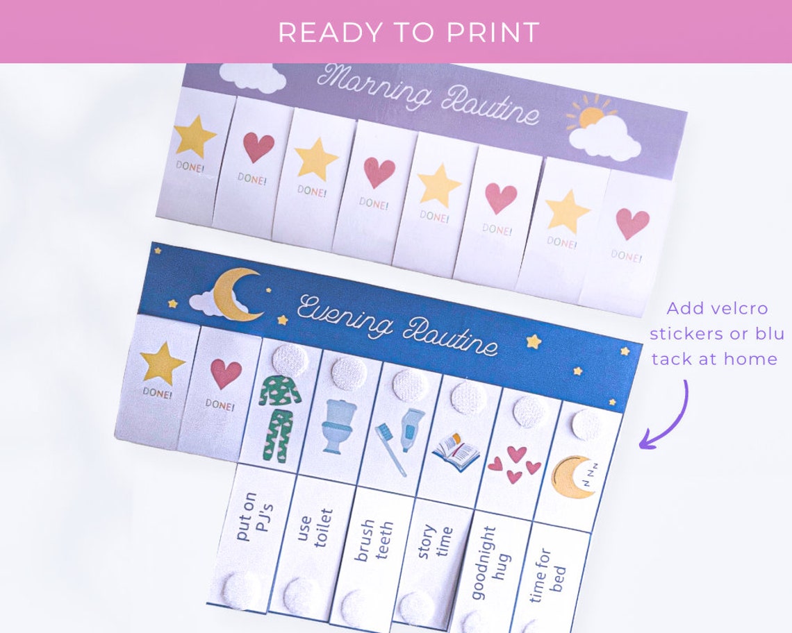 Kids Daily Responsibilities Chart, Printable Daily Routine, Chore Chart ...