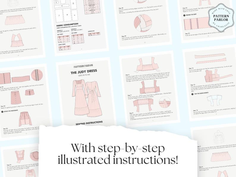 Cottagecore PDF Dress Pattern, Square Neck Dress Sewing Pattern, Dress ...