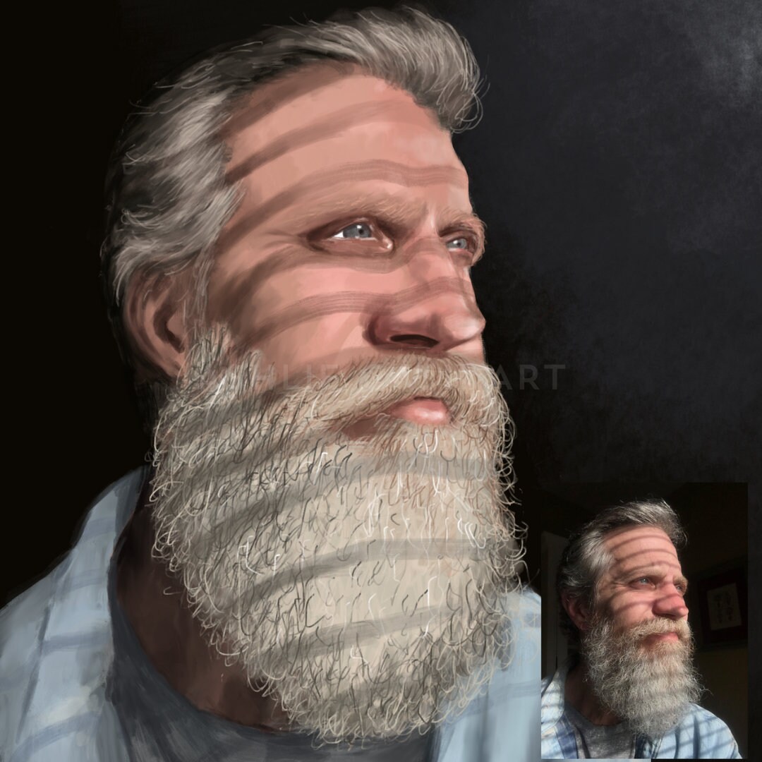 Hand Drawn Custom Digital Portrait One Person A4 Digital Download - Etsy