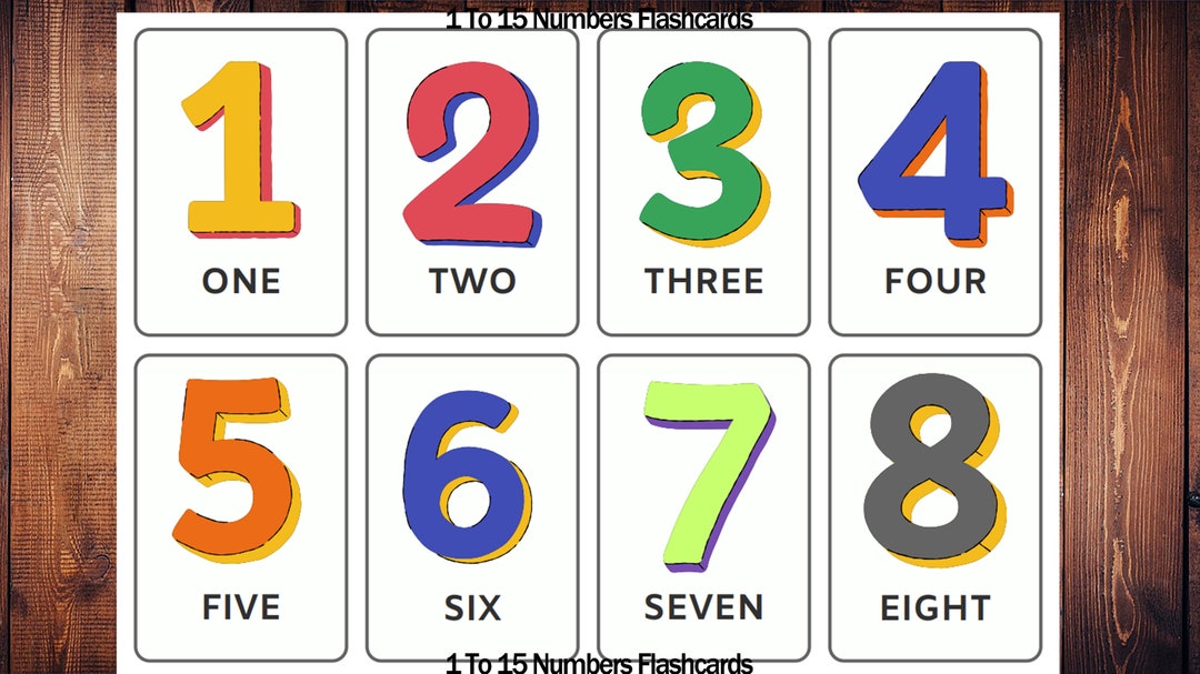 1 to 15 Numerical Flash Cards Pre-school Counting Flash - Etsy