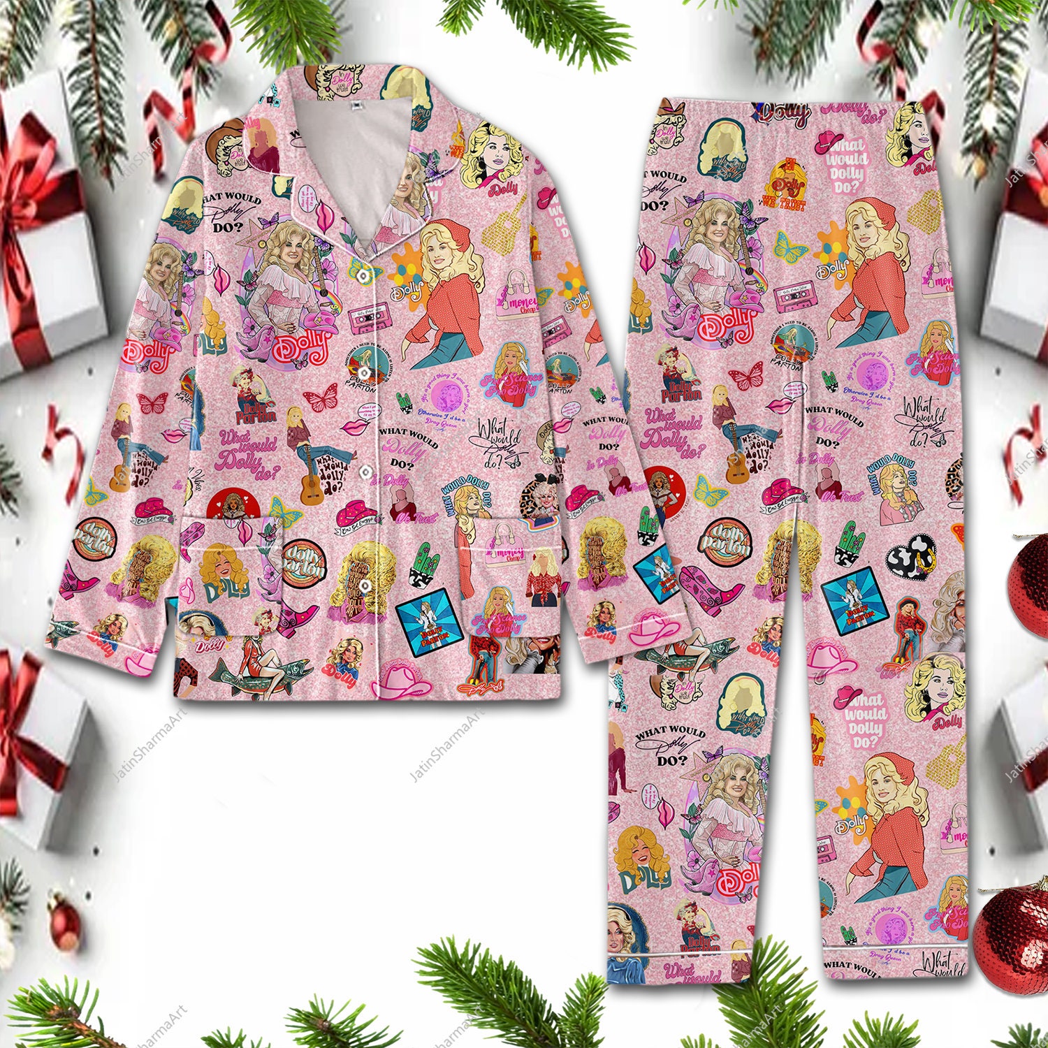 In Dolly We Trust Pajamas Set, Be A Dolly Christmas Women Pajamas sold ...