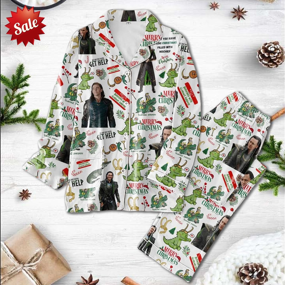 Christmas Loki Pajamas Set Loki Womens Pajamas Loki God - Etsy