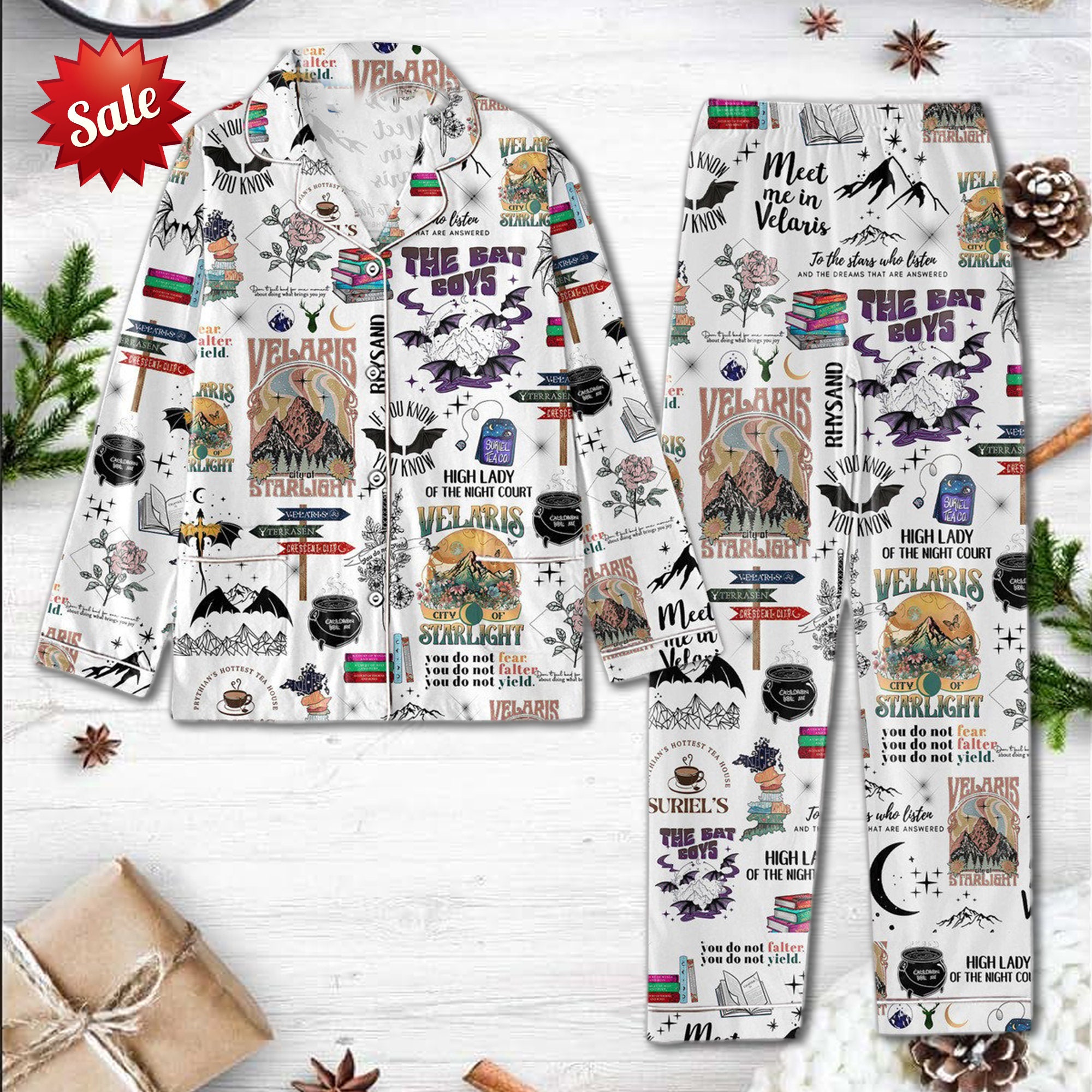 Velaris Pajamas Set, Velaris City Of Starlight Pajamas Set, The Night ...