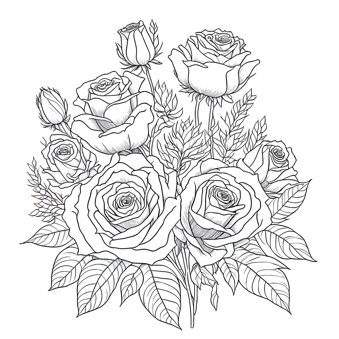 Bouquet Svg Bundle Flowers Svg Png Hand Drawn Floral Svg Wildflowers ...