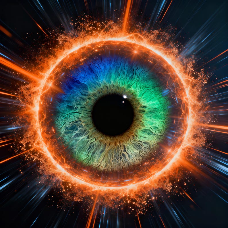 Neon Iris PNG Overlays: Space Theme Eye Photo Frames (digital Download ...