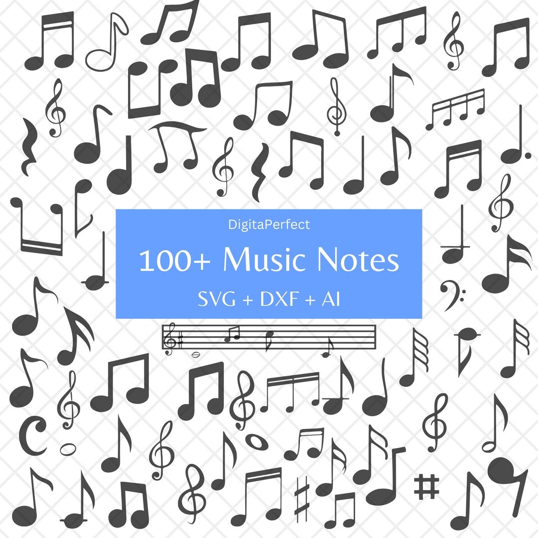 Music Notes SVG Bundle, Music Notes Cut Files for Cricut, Music Symbols ...