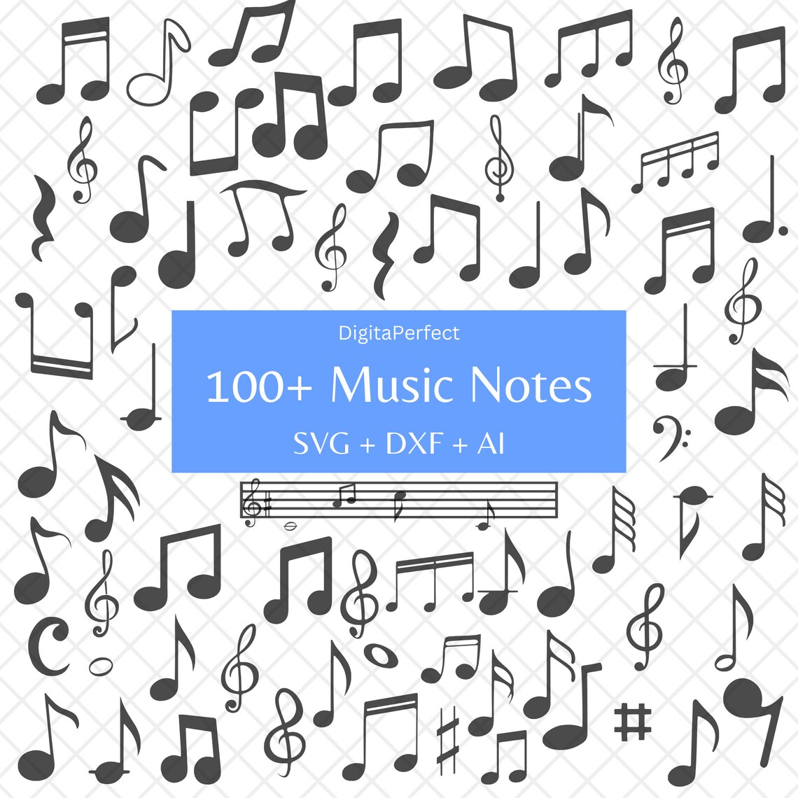 Music Notes SVG Bundle, Music Notes Cut Files for Cricut, Music Symbols ...