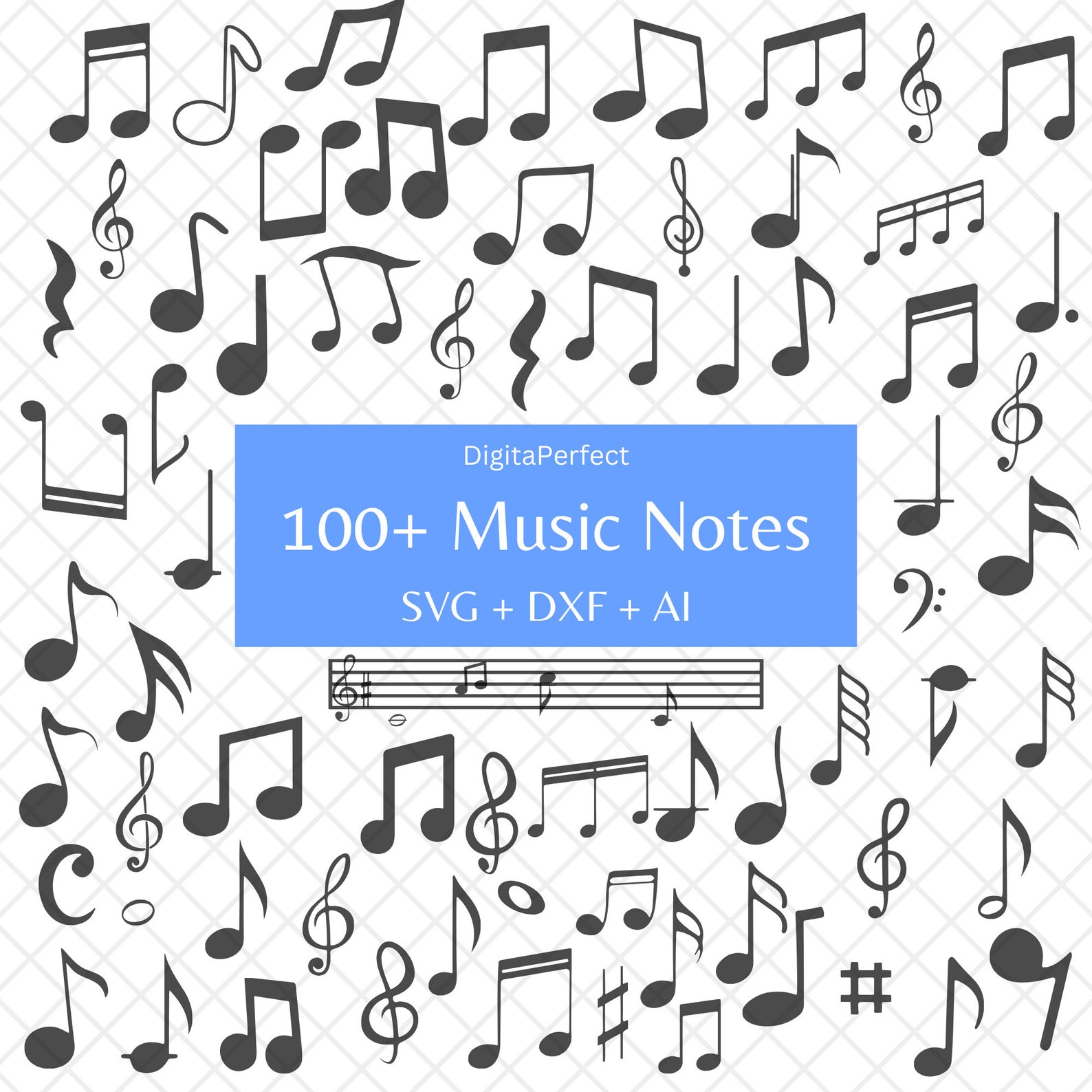 Music Notes SVG Bundle, Music Notes Cut Files for Cricut, Music Symbols ...