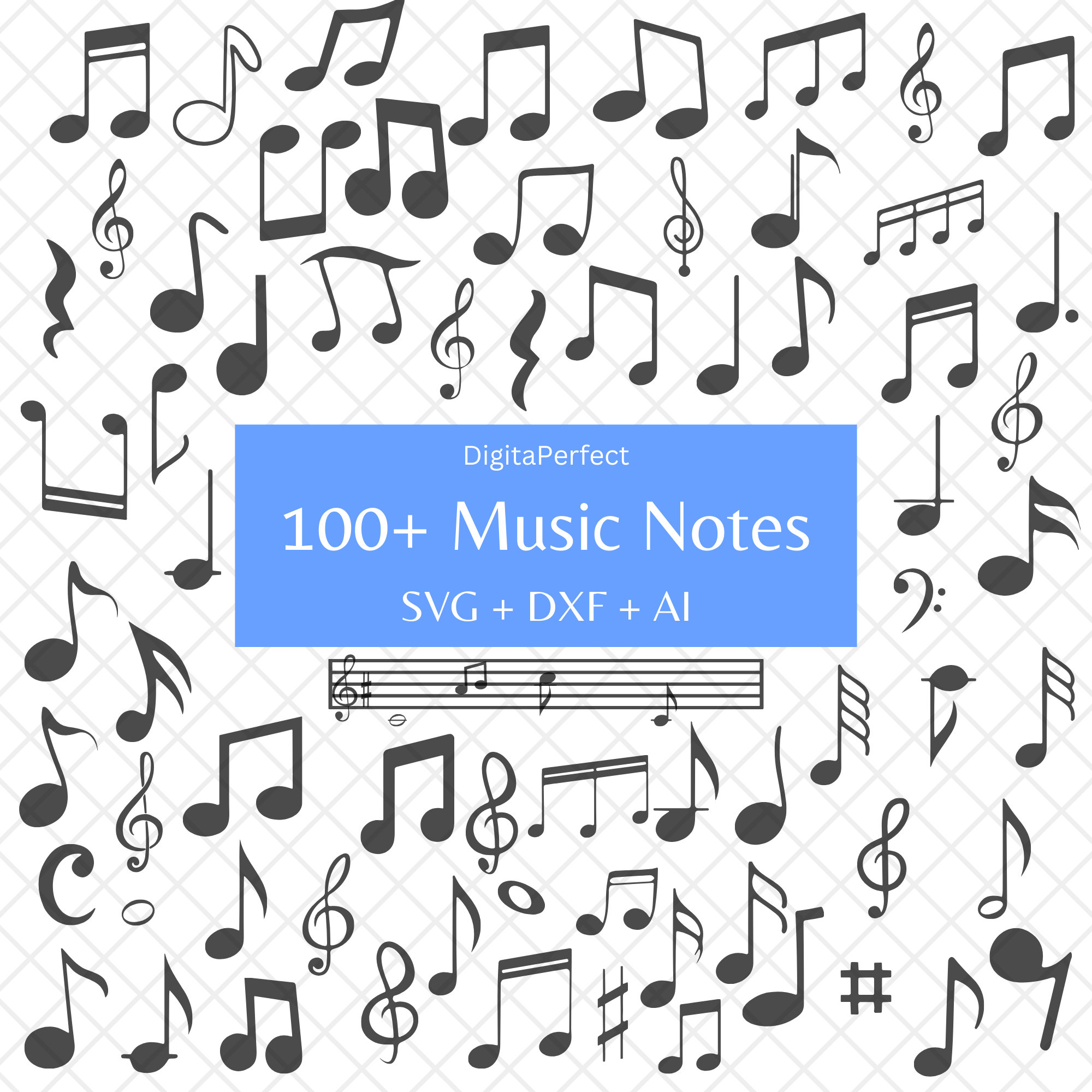 Music Notes SVG Bundle, Music Notes Cut Files for Cricut, Music Symbols ...