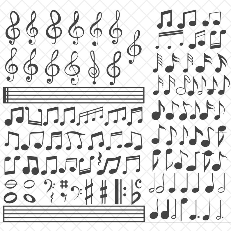 Music Notes SVG Bundle, Music Notes Cut Files for Cricut, Music Symbols ...