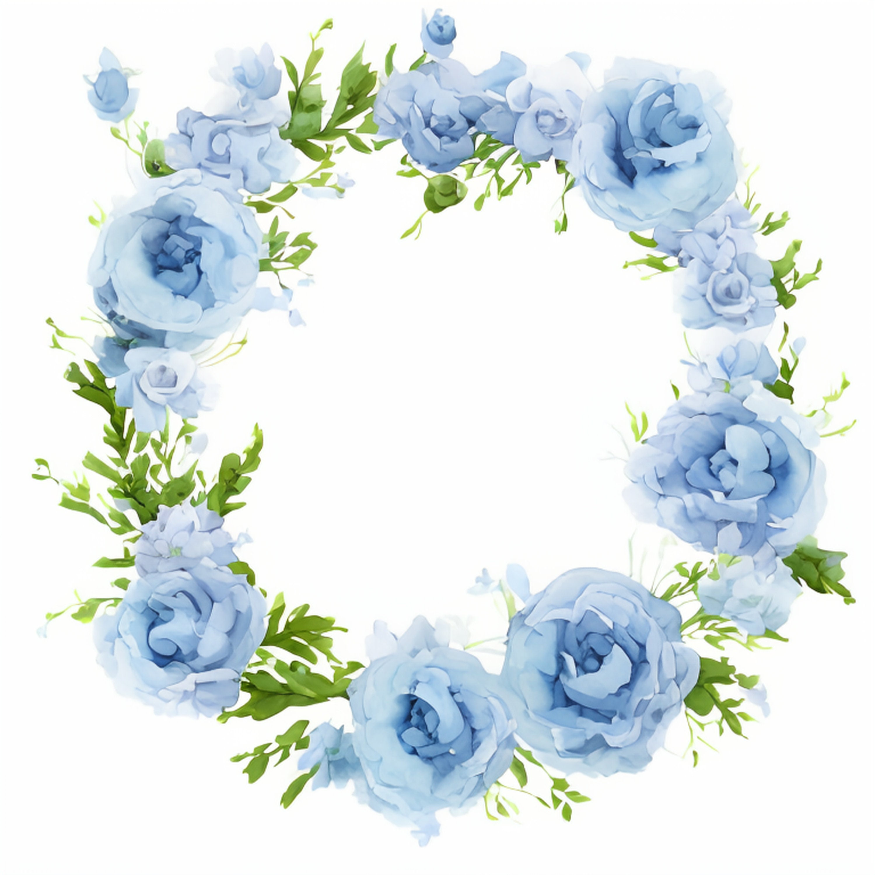 Blue Floral Wreath PNG Bundle Watercolor 25 Premium Images High ...