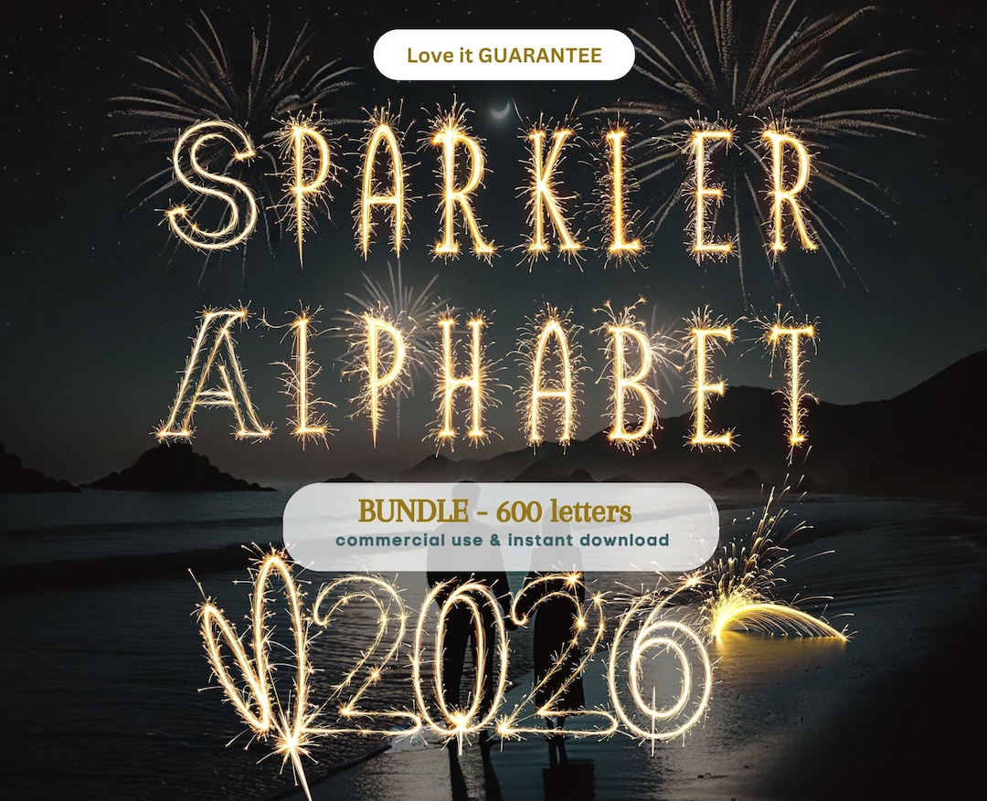 Sparkler Alphabet Font and Sparkler Effects Overlay, Firework, Wedding ...